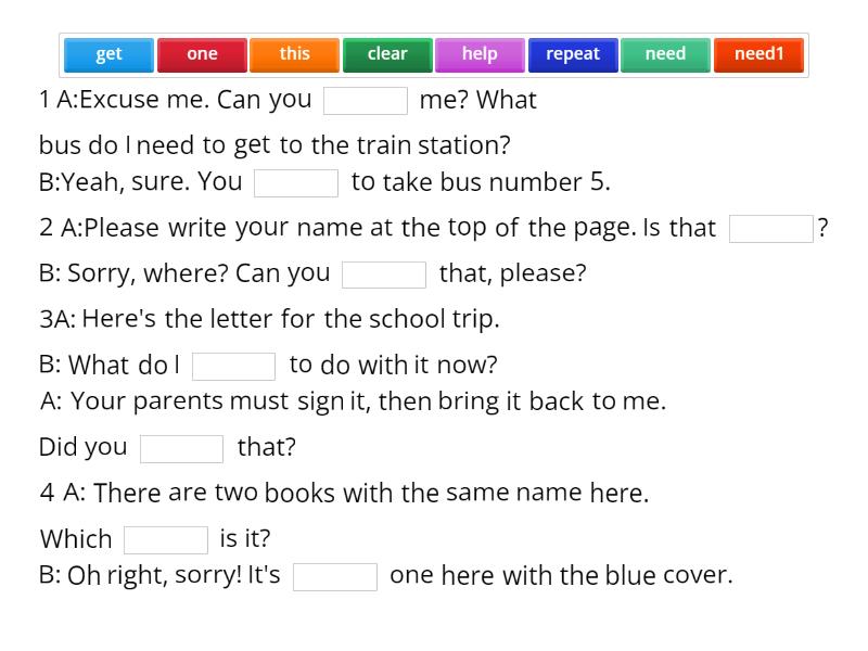 roadmap A2+ workbook 1d - Complete the sentence