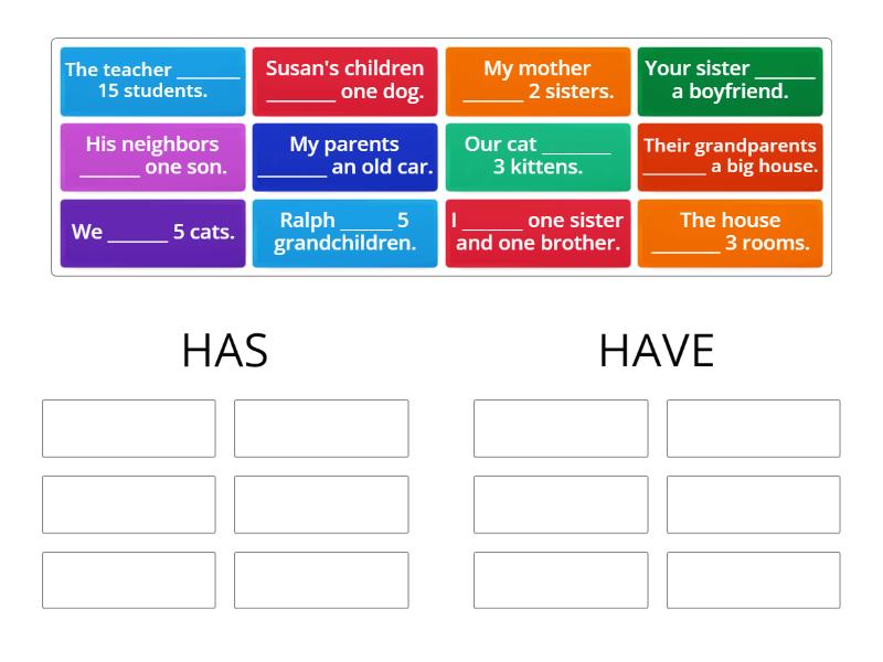 Have VS Has - Group sort