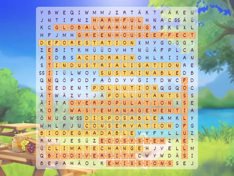 3AK - Environment - Wordsearch