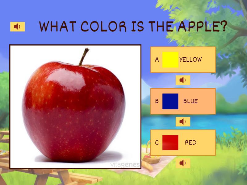fRUIT AND COLORS -1st practice - Quiz