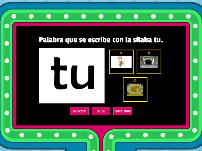 Sílabas con la letra t. - Concurso de preguntas
