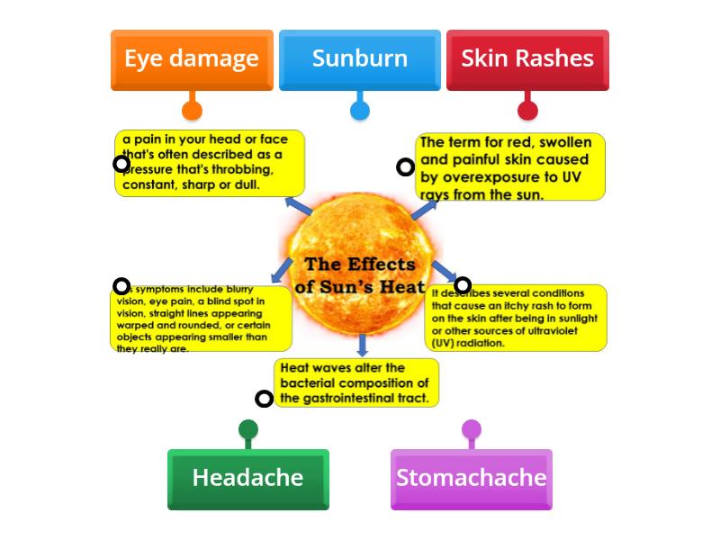 The effects of Sun's Heat - Labelled diagram
