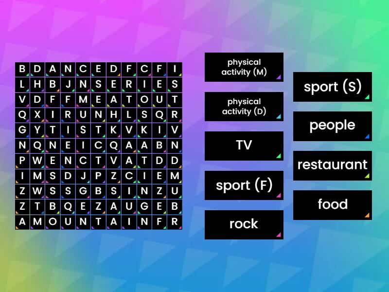 What makes me happy? - Wordsearch