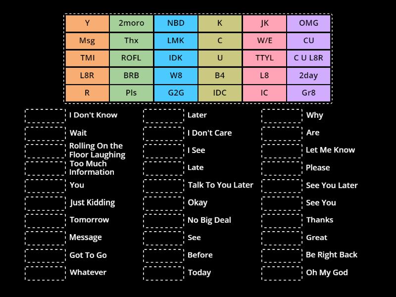 SMS Language - Une las parejas