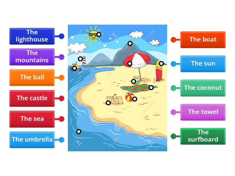 The beach - Labelled diagram