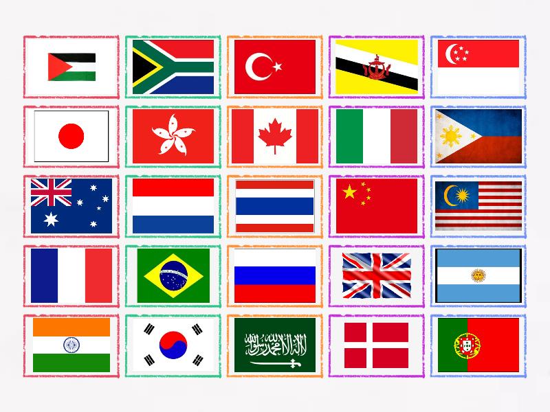 NAMA-NAMA BENDERA NEGARA - Flip tiles