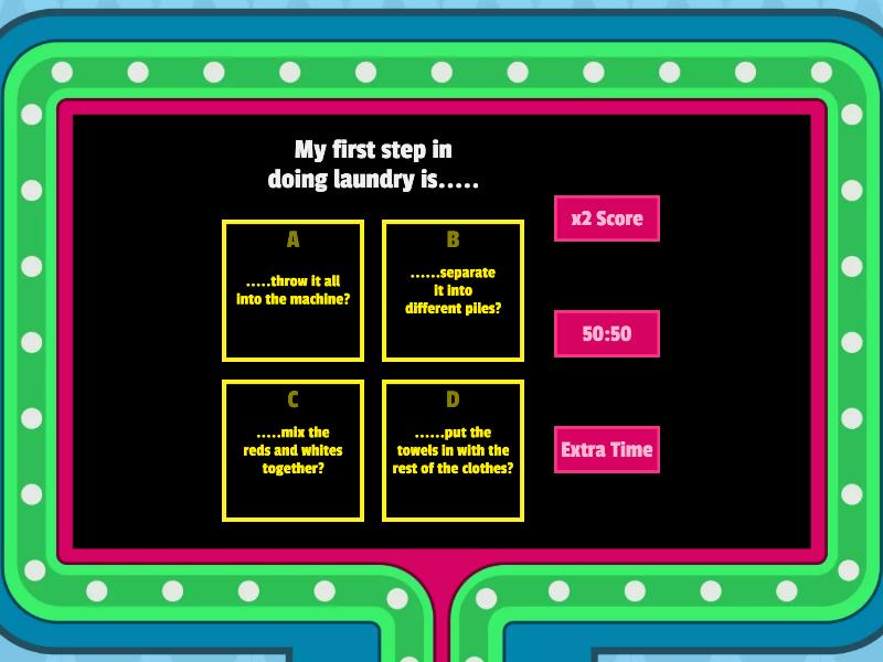 DOING LAUNDRY - Gameshow quiz