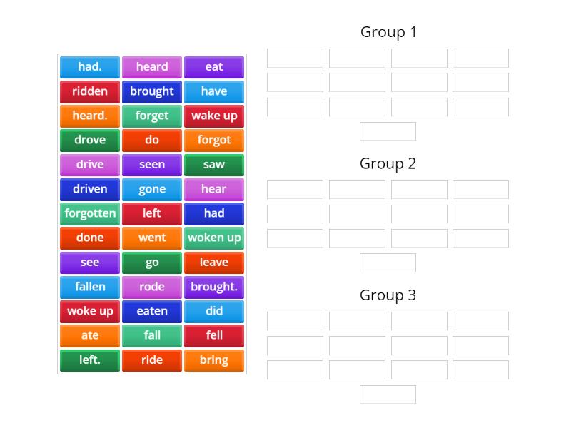 verbos irregulares - Group sort