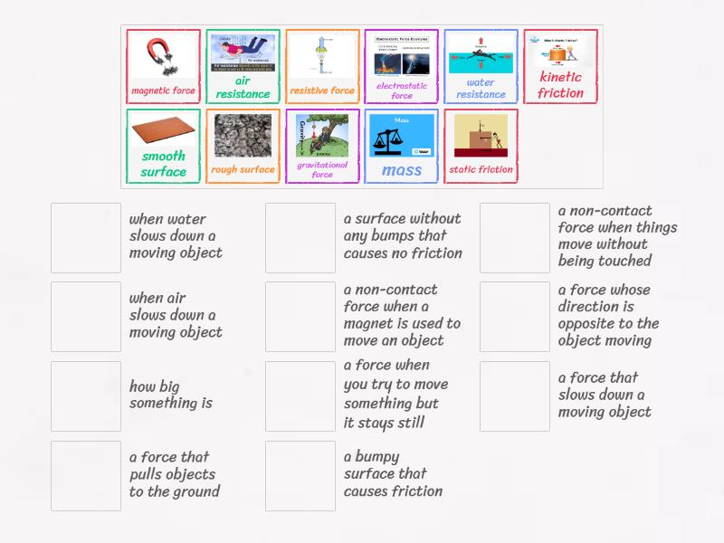 Year 7 science - forces 2 - Match up