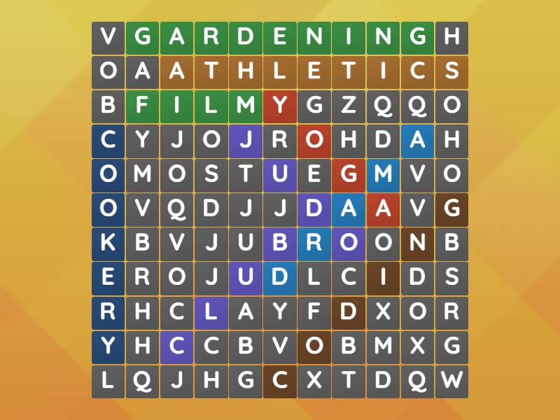 things we do - Wordsearch
