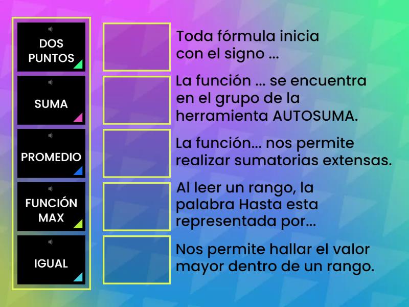 FUNCIONES EN EXCEL - Match up