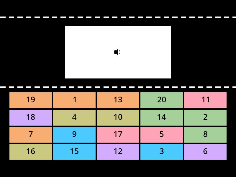 Numbers 1-20 LISTENING PRACTICE Audio Only - Find the match