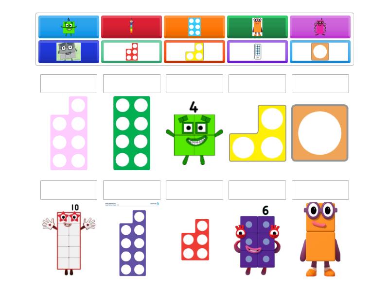 Mathcing Numbers up to 10- Numicon and Numberblocks - Match up