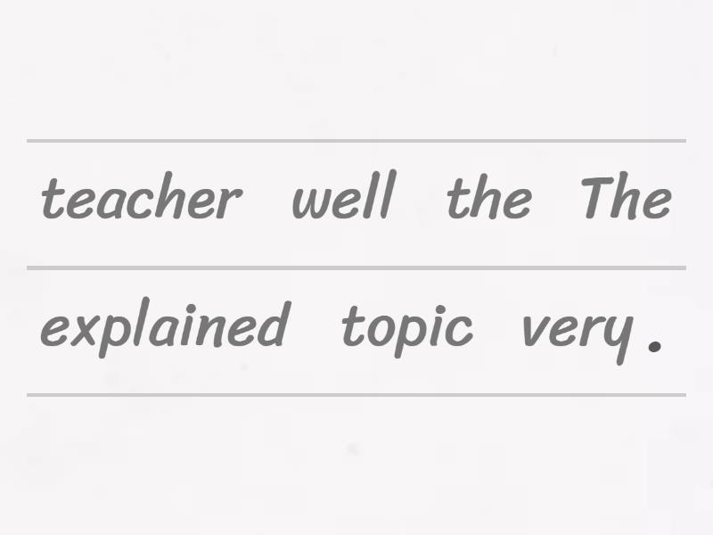 B1-6 Sentence structure - Unjumble