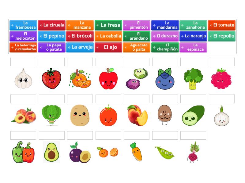 Fruits and Vegetables_Spanish - Match up