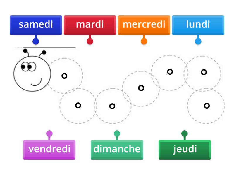 Les jours de la semaine - la chenille - Labelled diagram