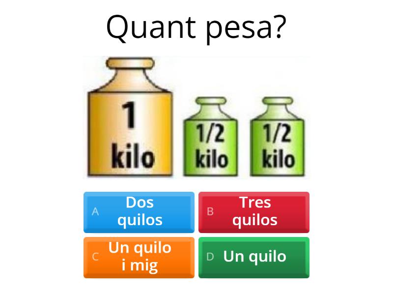 MASA: Quilo, mig quilo i quart de quilo - Quiz
