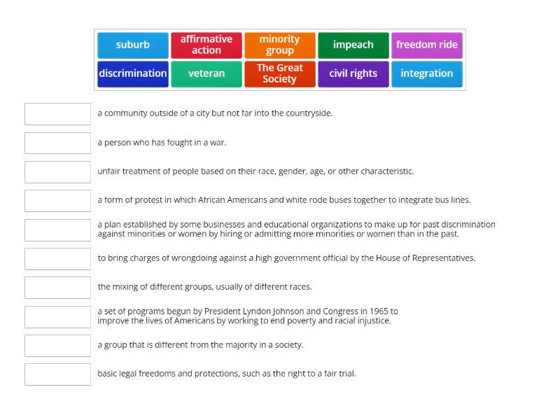 Chapter 16 Vocab - Match up