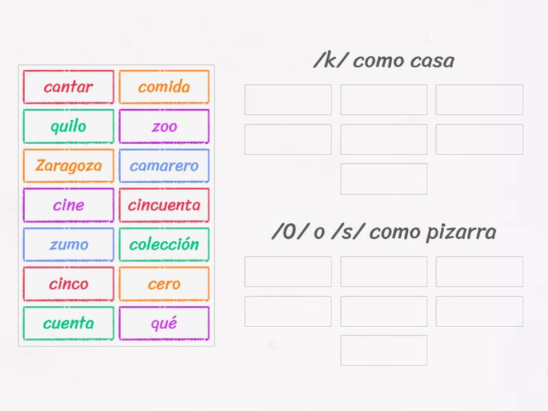 AULA 1 letras y sonidos - Group sort
