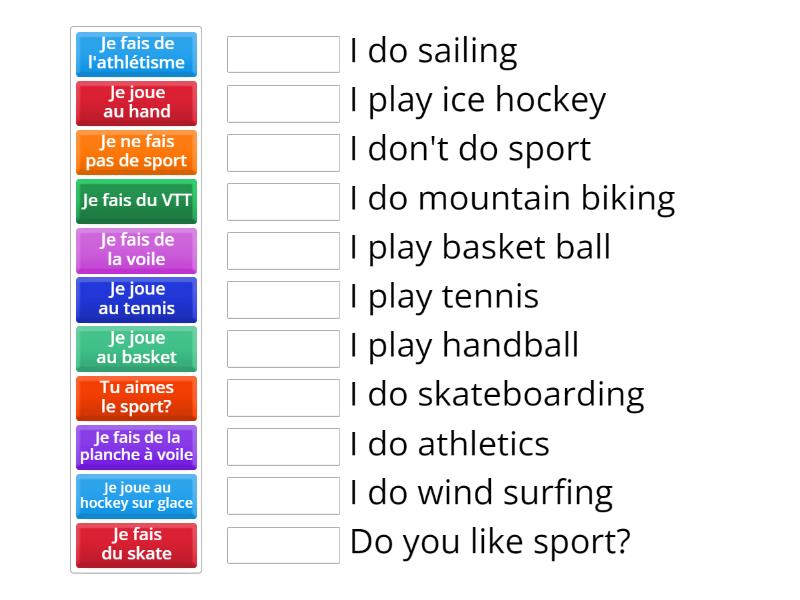 Tu aimes le sport? - Match up