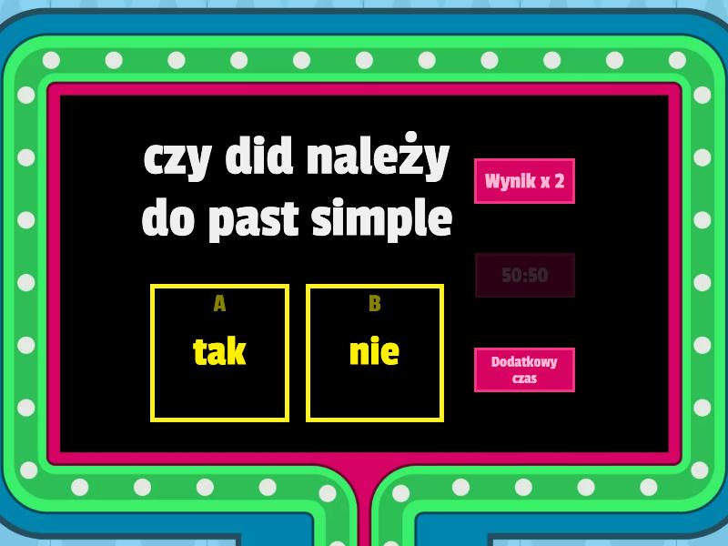 pytania na temat past simple - Gameshow quiz