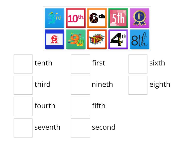 Ordinal Numbers - Match up