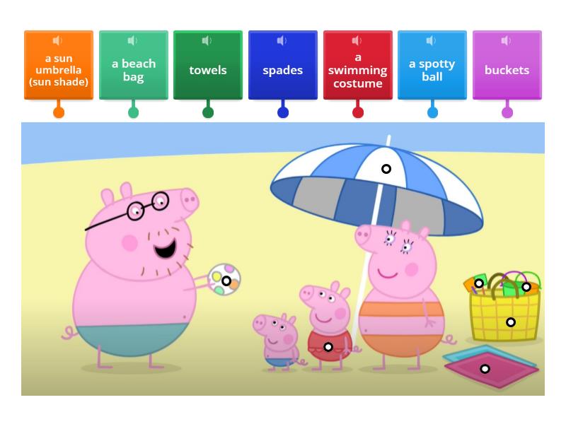 Peppa Pig| At the beach - Labelled diagram