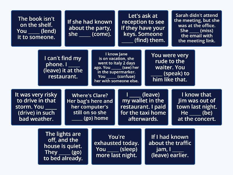 Modals in the past (review) - Flip tiles