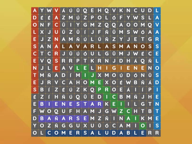 El cuidado de la salud - Sopa de letras