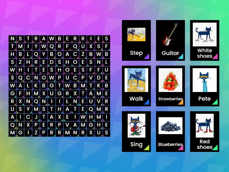 Word search - Pete the Cat - I Love My White Shoes - part 1 - MEIE ...