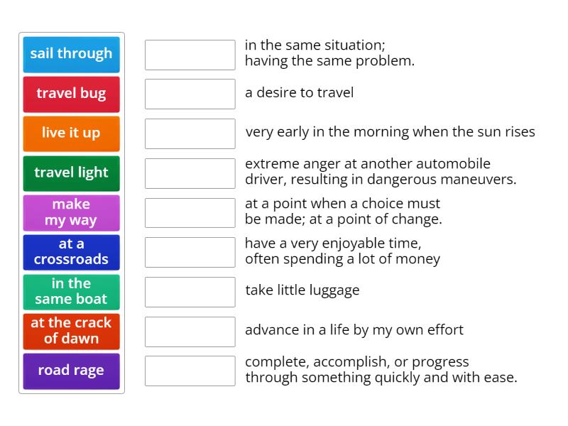 Travelling_idioms B - Match up