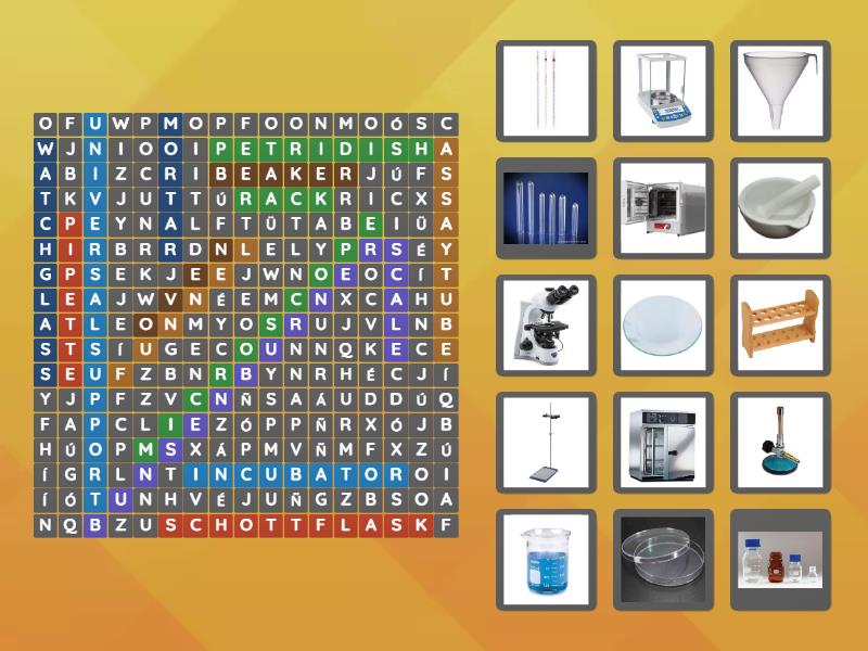 Word search Lab items - Wordsearch