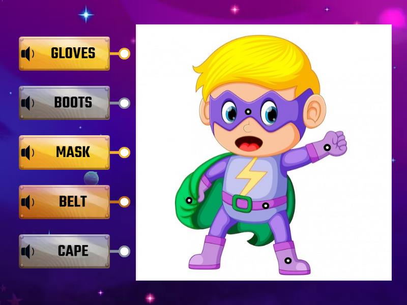 SUPERHERO CLOTHES - Labelled diagram