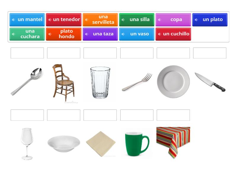 Vocabulario - En la mesa - Match up
