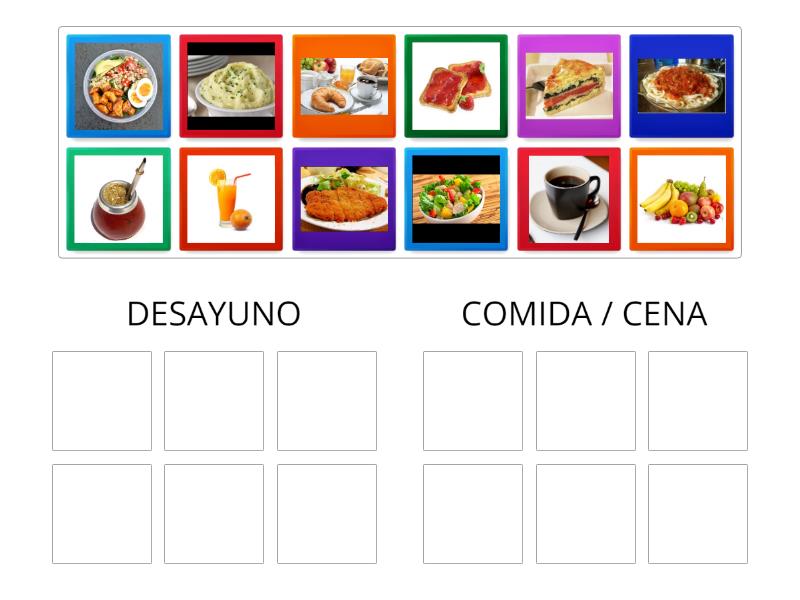 Desayuno y comida - Group sort