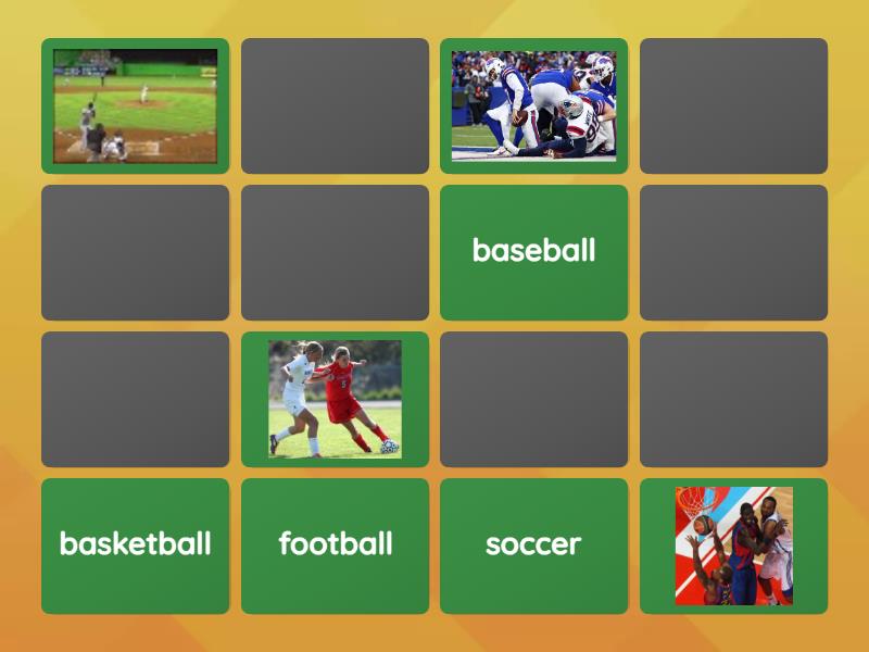 A Look At Sports Memory - Matching pairs