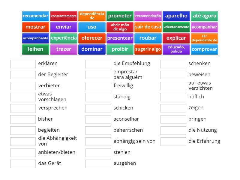 Wortschatz - Lektion 1 - Mit uns B2 - Match up