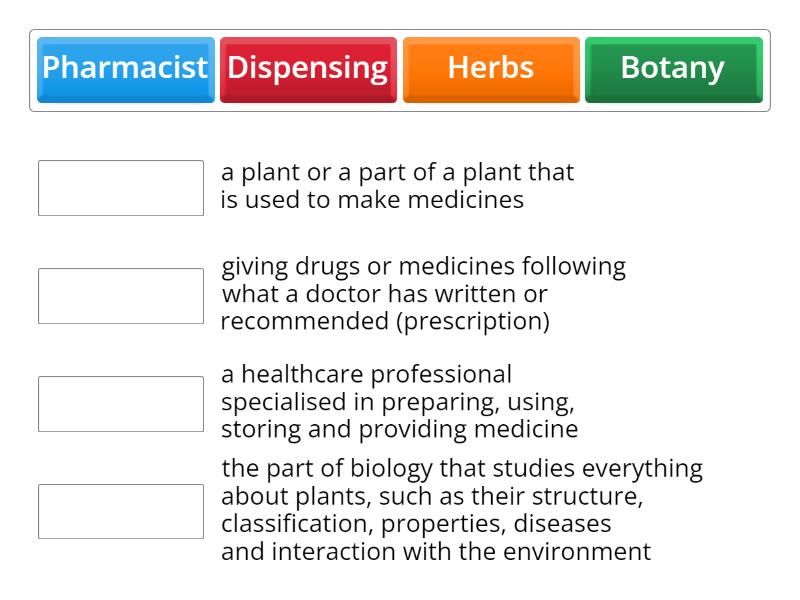 9.1 history of pharmacy - Match up