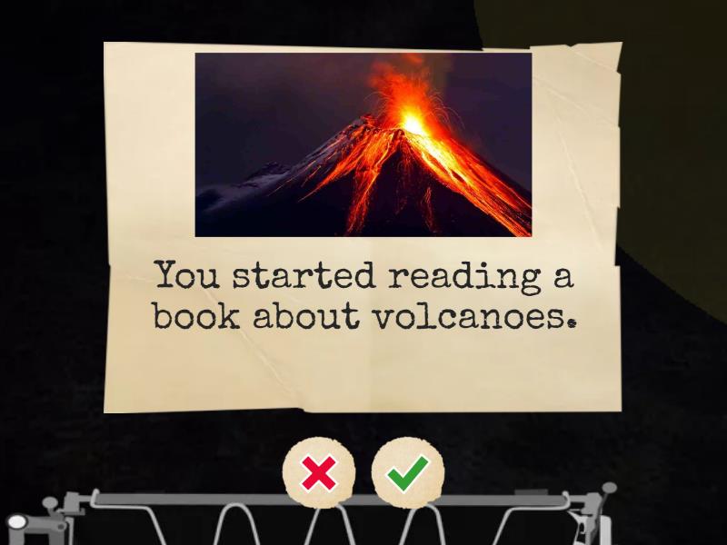 I started reading a book about volcanoes. - Flash cards