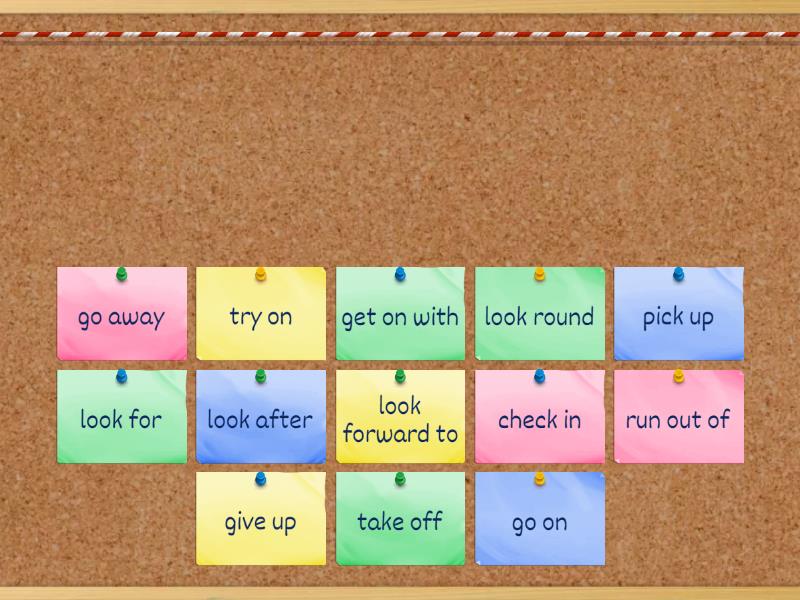 EF Pre-Intermediate 10B Phrasal verbs! - Find the match