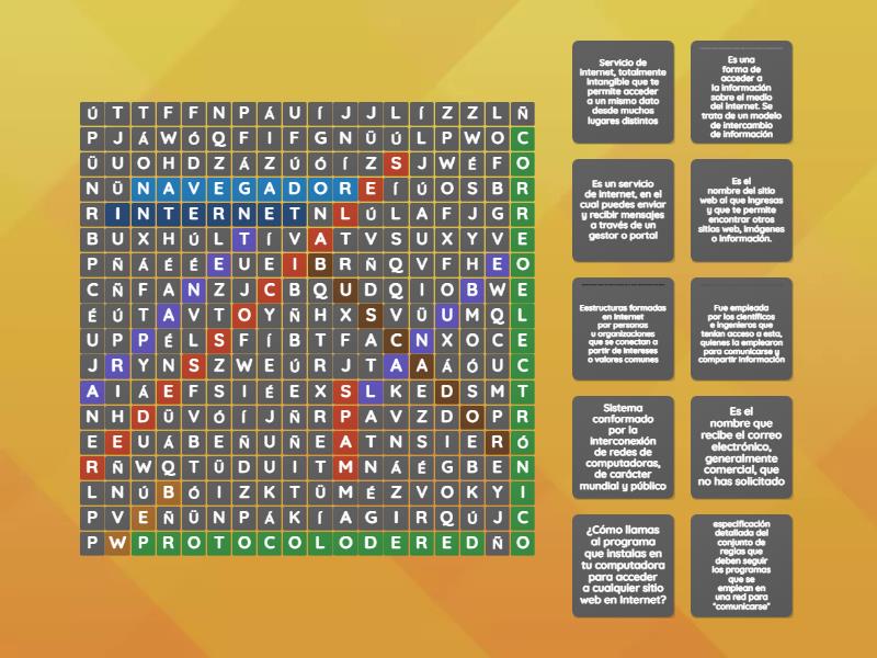 INTERNET - Sopa de letras