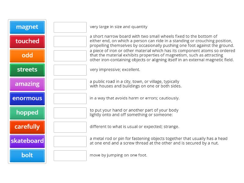Magnetic Max Spelling words - Match up