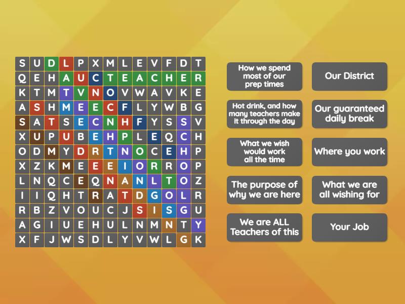 Teacher Word Search - Wordsearch