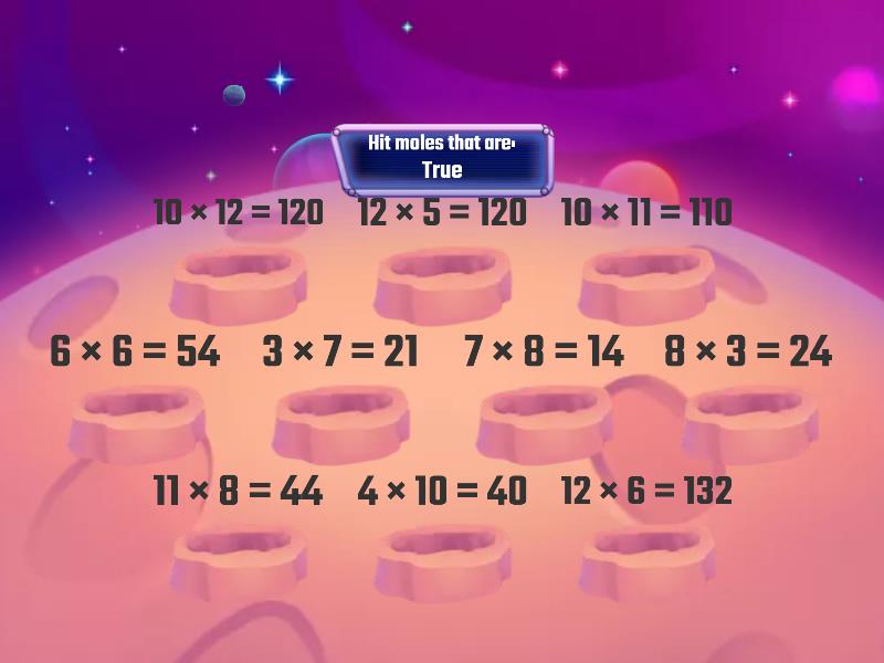 Multiplication Whack a mole - Whack-a-mole
