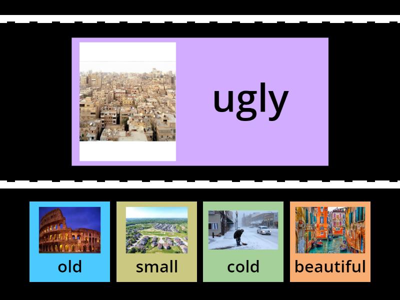 describing places. (opposite adjectives) - Find the match