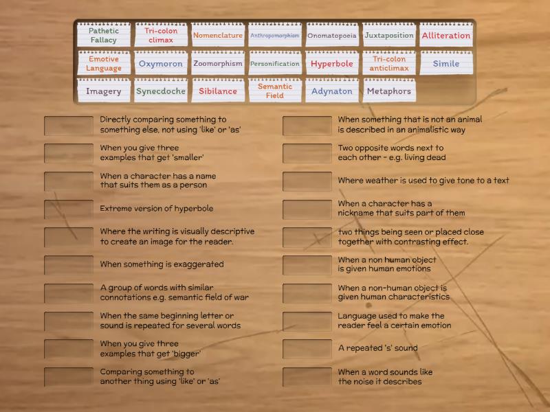 Language Devices - - Match up