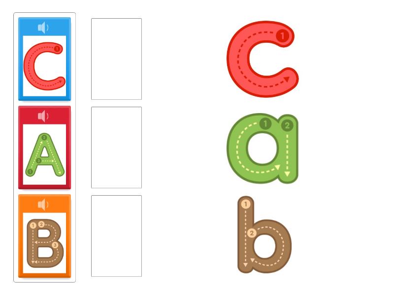 MATCH THE BIG LETTER TO THE CORRECT SMALL LETTER - Match up