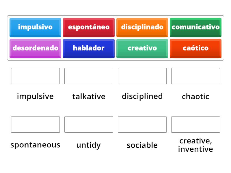 ADJETIVOS DE PERSONALIDAD (ww1) - Match up