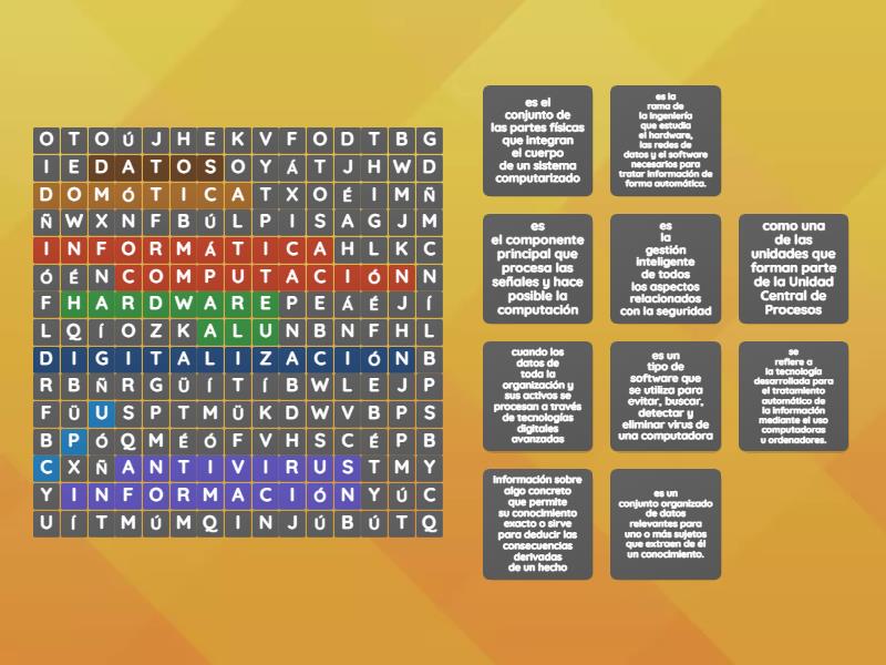 sopa de letras de informatica - Wordsearch