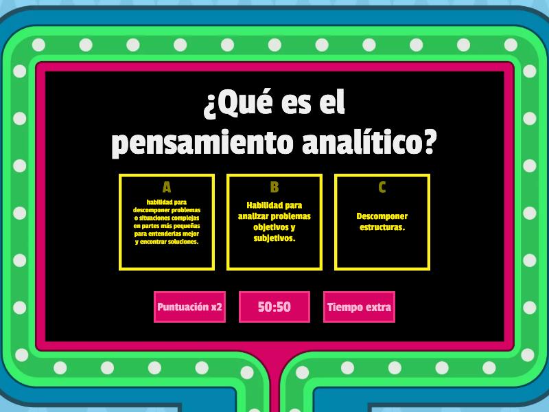 Pensamiento analitico - Gameshow quiz